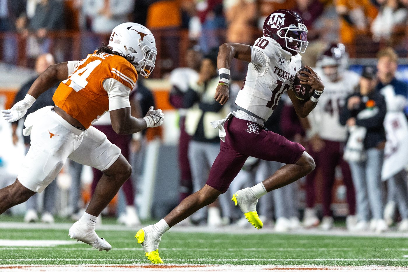 Texas A&M QB Marcel Reed returns after being helped off field in ...