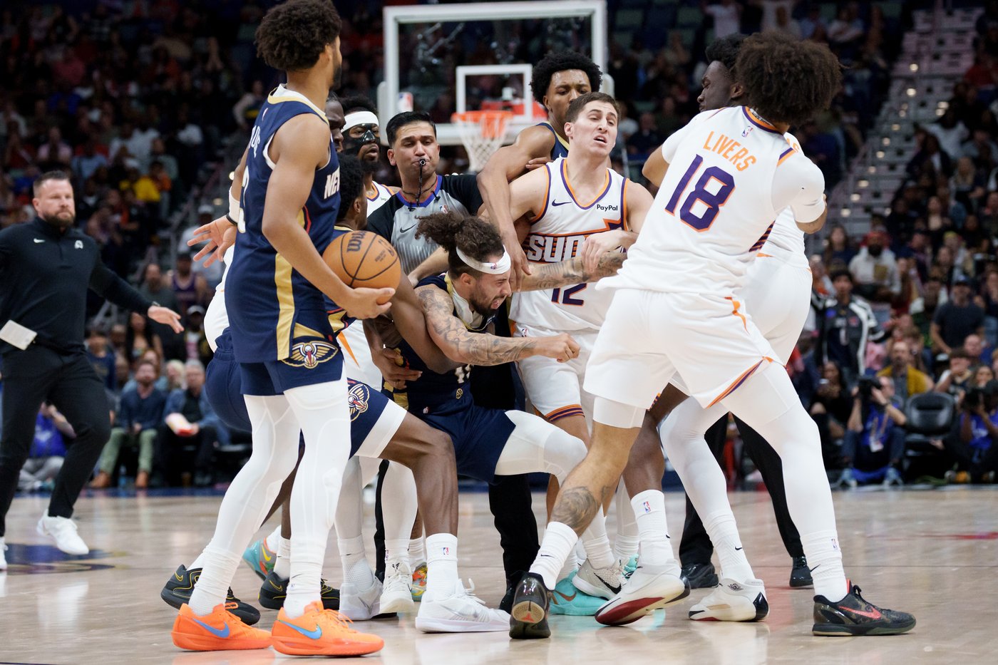 Pelicans guard Jose Alvarado and Suns center Mark Williams ejected ...