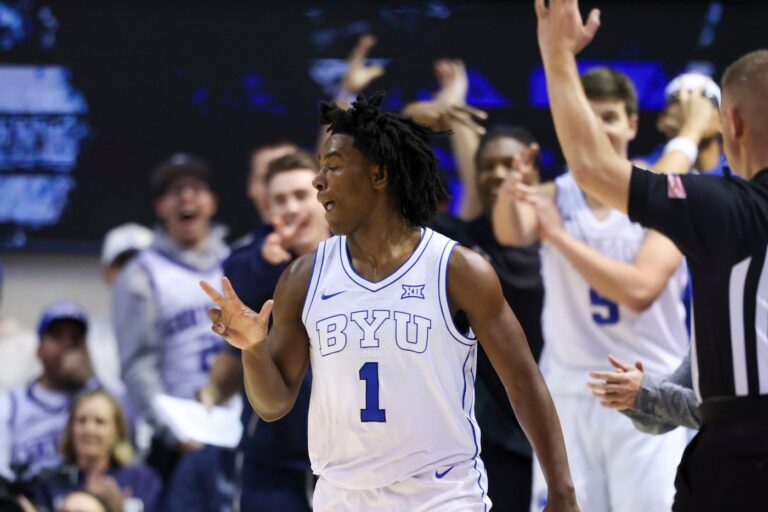 AJ Dybantsa, Richie Saunders help No. 10 BYU beat Pacific 93-57
