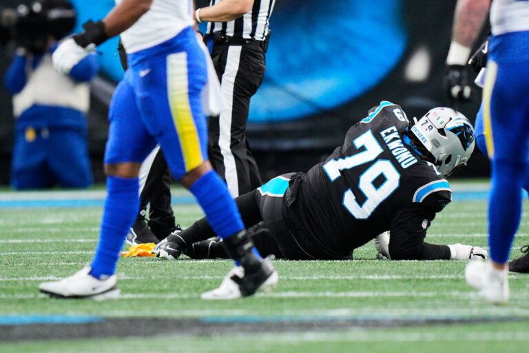 Panthers LT Ickey Ekwonu to miss significant time with ruptured patella ...