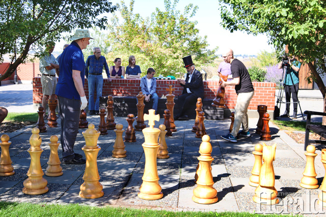 Galt celebrates anniversary of giant chess set donation